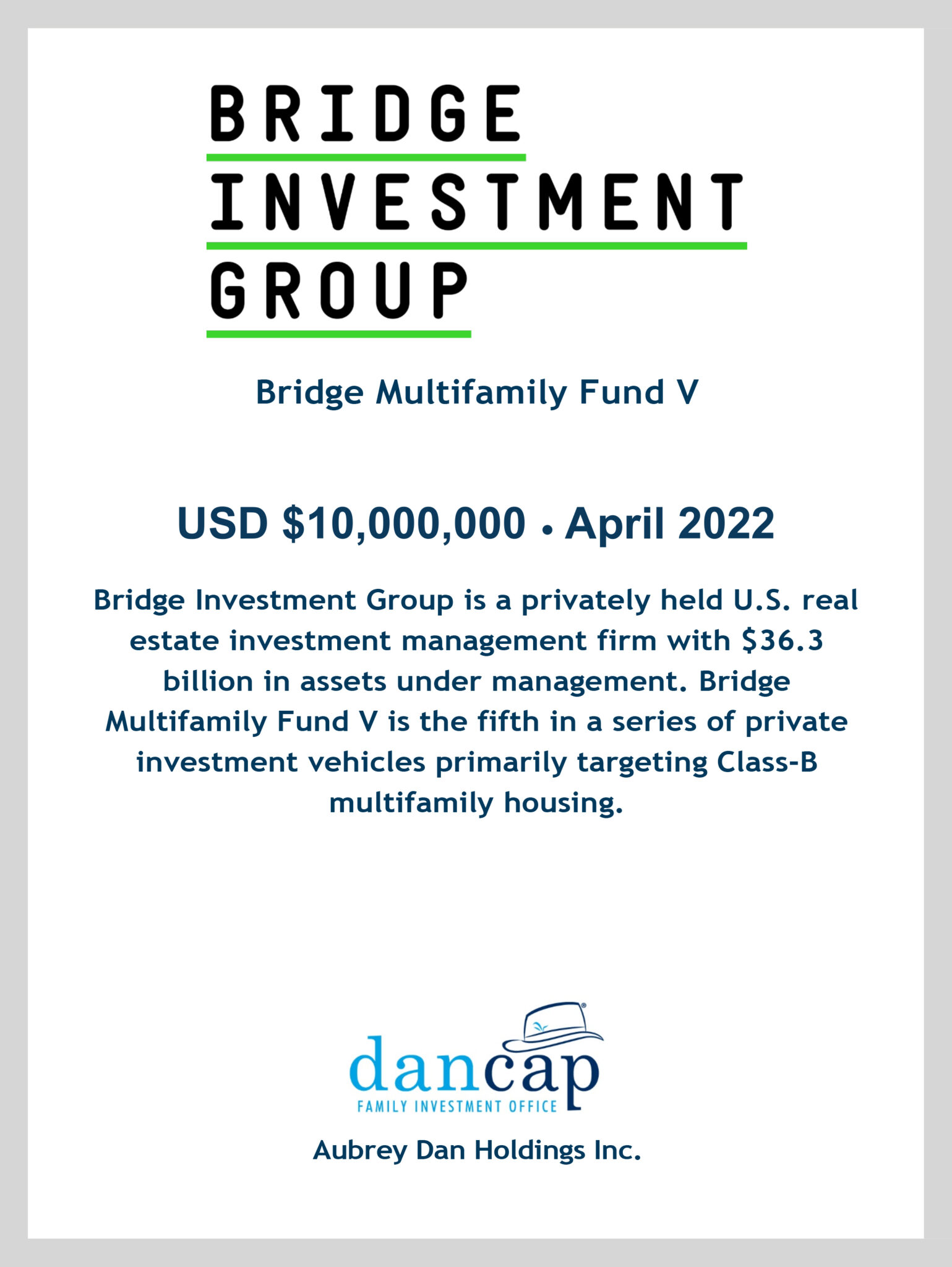 Our Portfolio - Dancap Family Investment Office